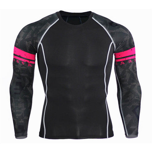 Mens Compression Shirts Bodybuilding Skin Tight Long Sleeves ...